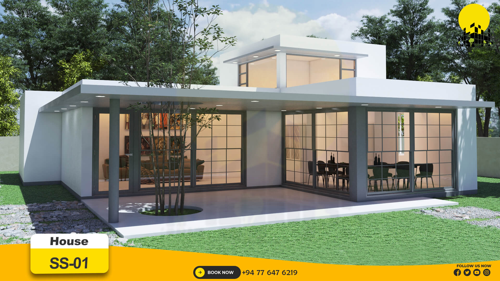 Two Bedroom Modern Luxury House SS-01 - Three Plus Design