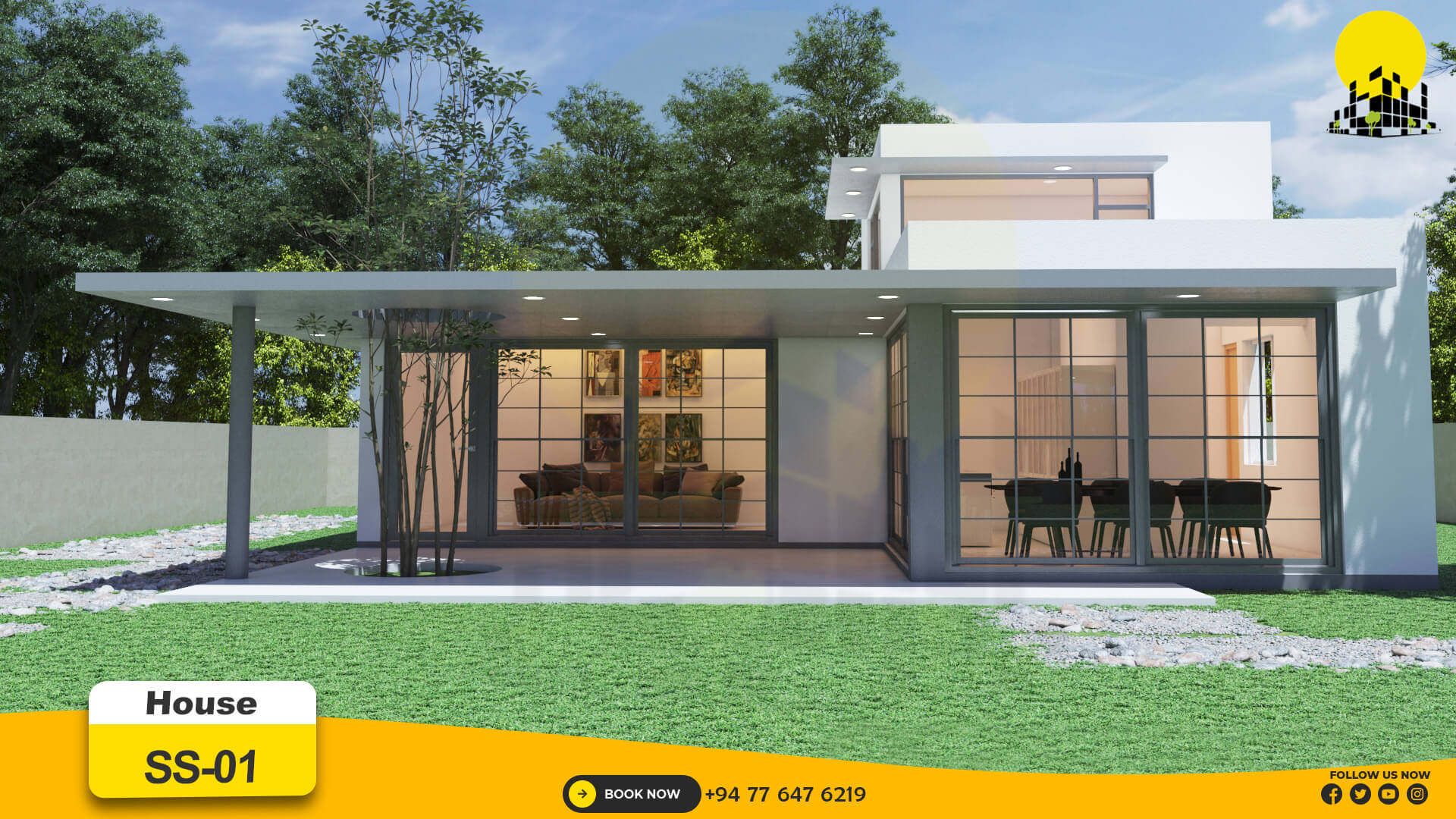 Two Bedroom Modern Luxury House SS-01 - Three Plus Design