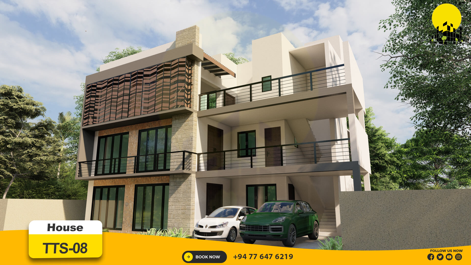 Unit House Design (Three House) TTS-08 - Three Plus Design